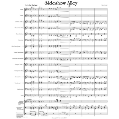 Sideshow Alley, Tim Ferrier Concert Band Chart Grade 3 — Engadine Music