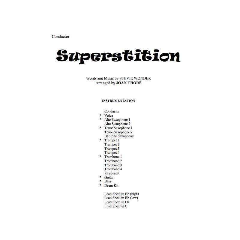 Superstition Arr. Joan Thorp Jazz Vocal Chart Grade 3 — Engadine Music